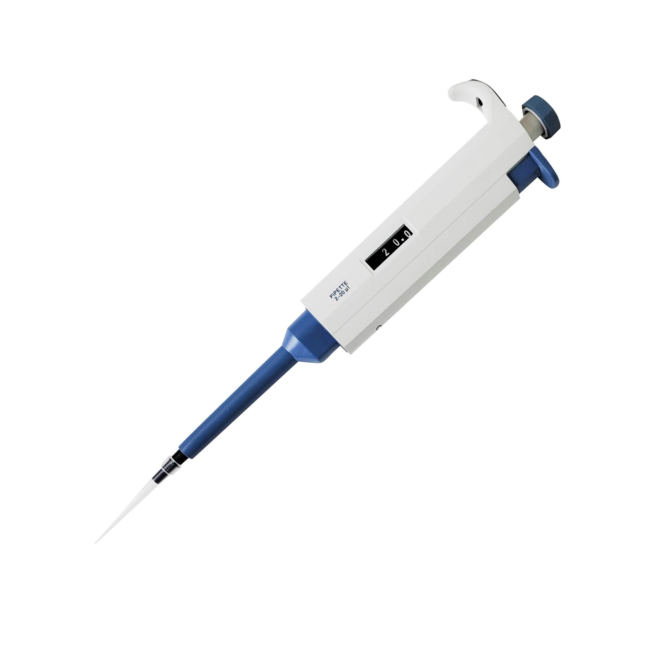 Starter Set of 3 Variable Volume Single Channel Pipettes, Adjustable Pipettors, 2-20, 20-200, 100-1000 microliter
