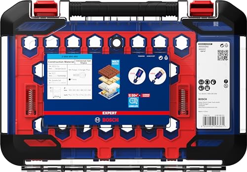 Bosch Professional 9x Expert Construction Material Hole Saw Set (Ø 20-64 mm, Accessories Rotary Impact Drill)