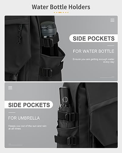 Black Laptop Backpack For Women Men 14 Inch Waterproof College Backpack With Laptop Compartment Aesthetic Backpack Small Backpack Purse For Women Anti Theft Cute Backpack Lightweight Work Backpack