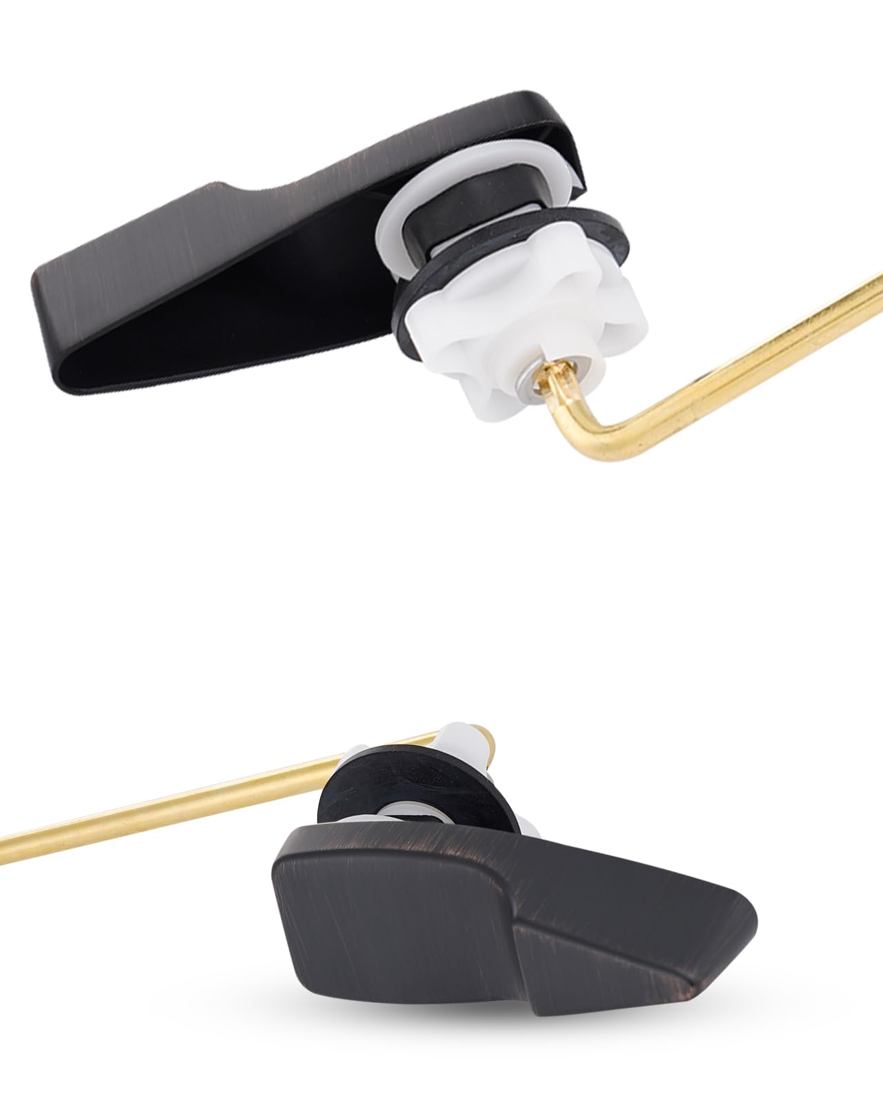 ANJOES Universal Front Mount Toilet Handle - Toilet Flusher Lever Replacement Compatible with American Standard/Mansifield, with Flapper Chain, Chrome Finish