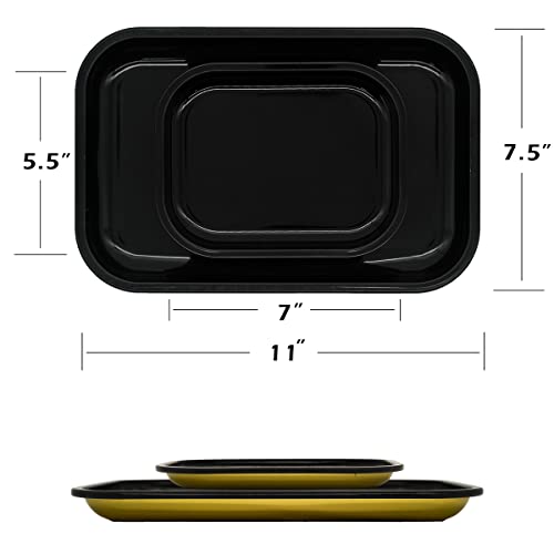 Black Metal Tray 2 Pack 11"x7" and 7"x5.5"