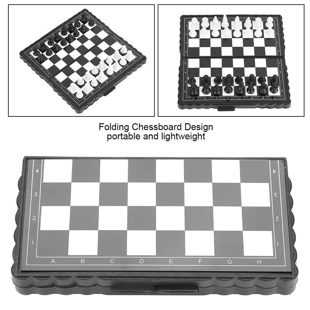 sjlerst Chess, Portable Chessboard Chess Board Game Magnetic Chess Set, for Party Family Activities