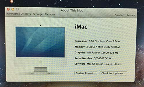 A1207 Intel CORE Duo 2.16GHz 3GB 250GB All-in-ONE Desktop, 20"
