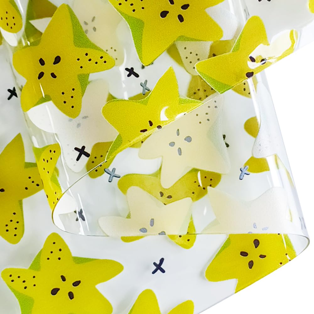 ONEART | Mixed Fruit Pattern PVC Roll 12" x 48" Transparent Fruit Series Vinyl Leather Fabric for Earrings, Bags, Keychains
