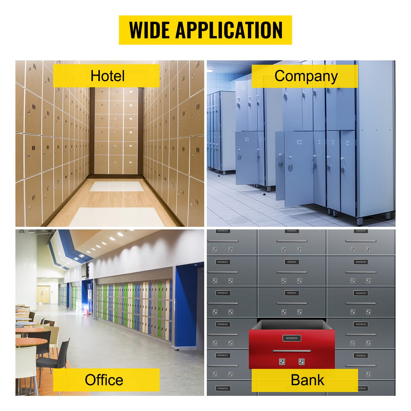 VEVOR Key Cabinet, Key Lock Cabinet Steel, Q235 Steel Key Storage, Wall Mounted Key Storage Box, Black Key Box Organizer for School, Office, Hotel, Bank (120 positions)