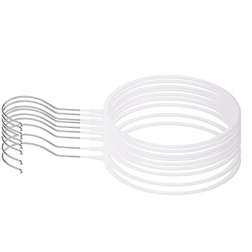 Cabilock 24pcs Circle Shawls Organizing Steel and for Organizer Hanger Wardrobe Belt Bathroom Save Neckties, Saver Pashminas Scarves, Clothes White Non Rack Scarf Clo Accessories