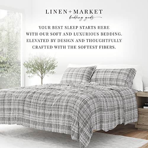 ienjoy Home 4 Piece Polkadot Patterned Home Collection Premium Ultra Soft Bed Sheet Set, Queen, Gray
