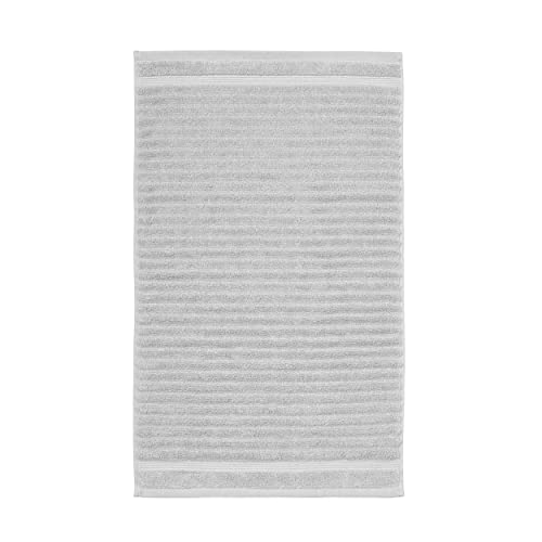 MARTHA STEWART 100% Cotton Bath Towels Set Of 6 Piece, 2 Bath Towels, 2 Hand Towels, 2 Washcloths, Quick Dry Towels, Soft & Absorbent, Bathroom Essentials, Towel Sets For College Dorm, Textured Gray