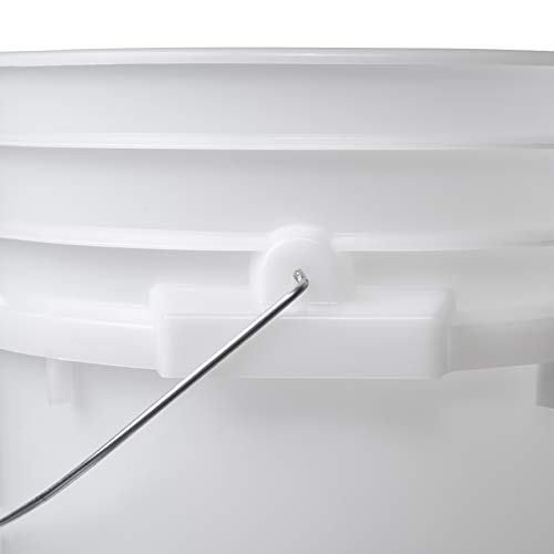 Hudson Exchange Car Wash, Dust Collector & General Use 7 Gallon Bucket with Red Lid, HDPE, Natural