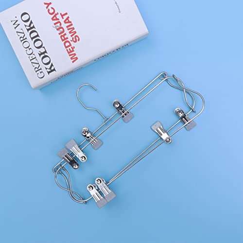 Cabilock Metal Hangers Clo Jeans Trousers Foldable Hangers Pants Clothes Hanging Rack Multifunctional Scarves Metal Skirt Multiple with Clip Wardrobe Organizer for Swing Layers Multi Hanger