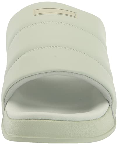adidas Originals Women's Adilette Essential Slide Sandal, Linen Green/Linen Green/Linen Green, 8