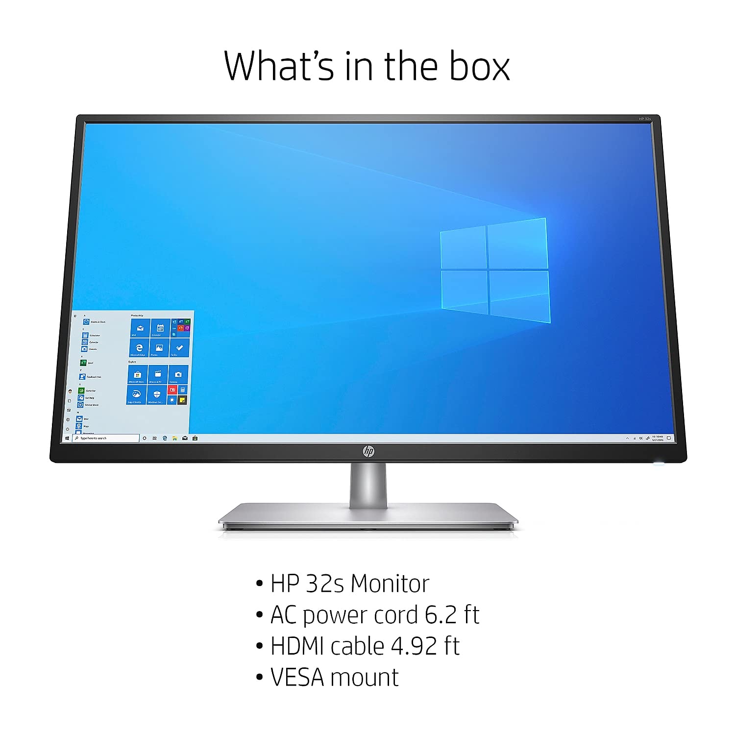 HP FHD IPS Monitor with Tilt Adjustment and Anti-Glare Panel- 32-Inch, Black/Silver