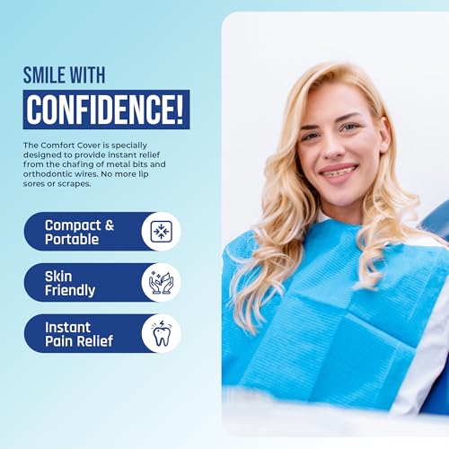 Comfort Cover Braces Guard/Lip and Mouth Protector - Snap on Cover Strip for Braces - Orthodontic/Dental Quality (Clear)