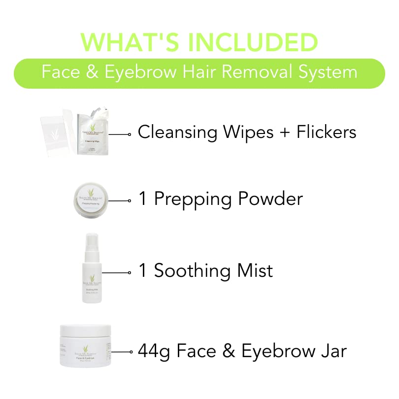 Sugar Me Smooth Face & Eyebrow Sugar Wax Kit β Gentle On Skin And Less Painful Hair Removal In A Simple System, No Strips, No Heat, Water Soluble All-Natural Solution For All Skin & Hair Types