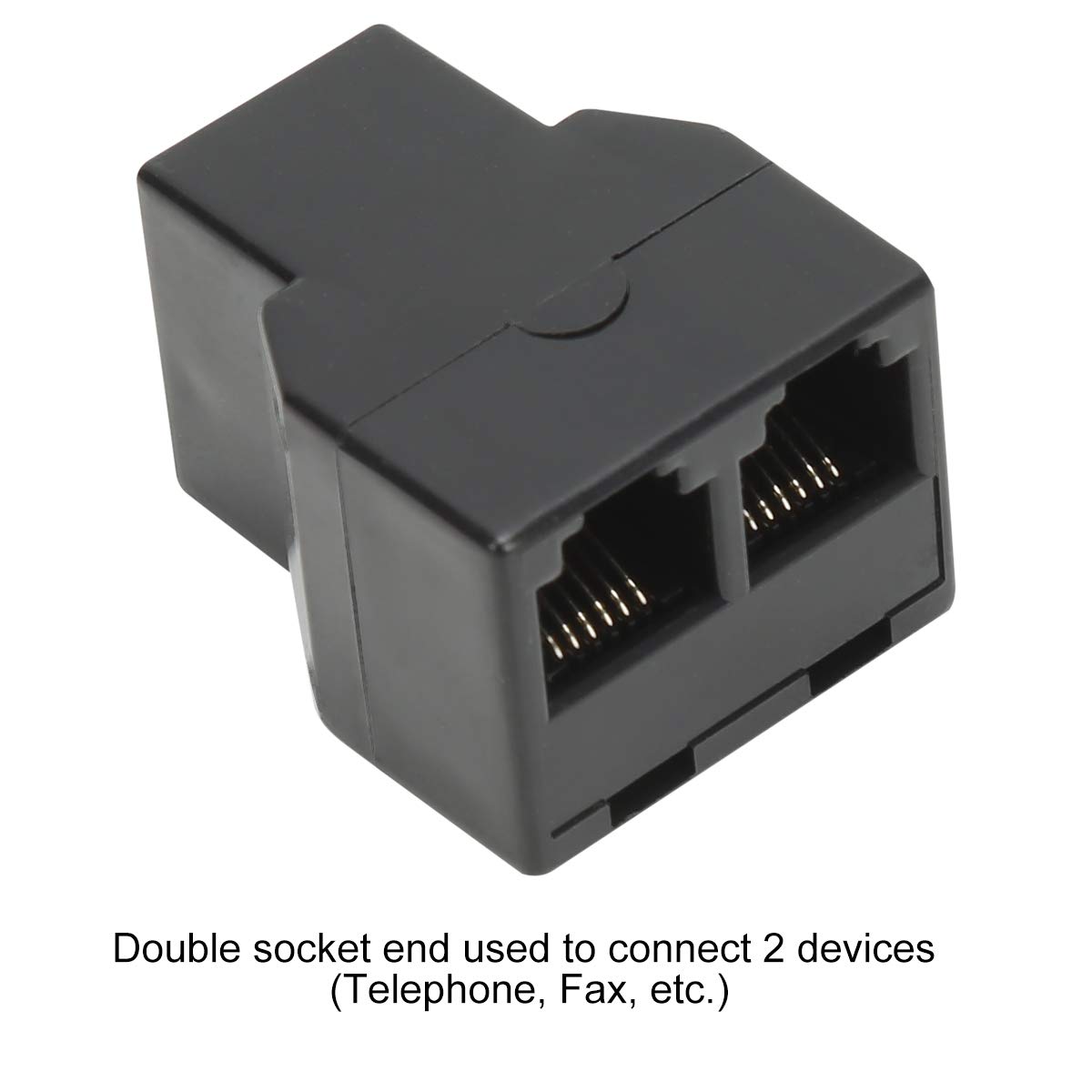 Uvital RJ12 6P6C 1 Female to 2 Female Telephone Line Splitters, Telephone Landline Cable Connector and Separator(Black,4 Pack)