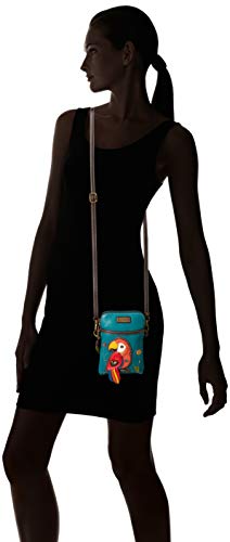 Chala Red Parrot Cellphone Crossbody Handbag - Convertible Strap Bird Lovers