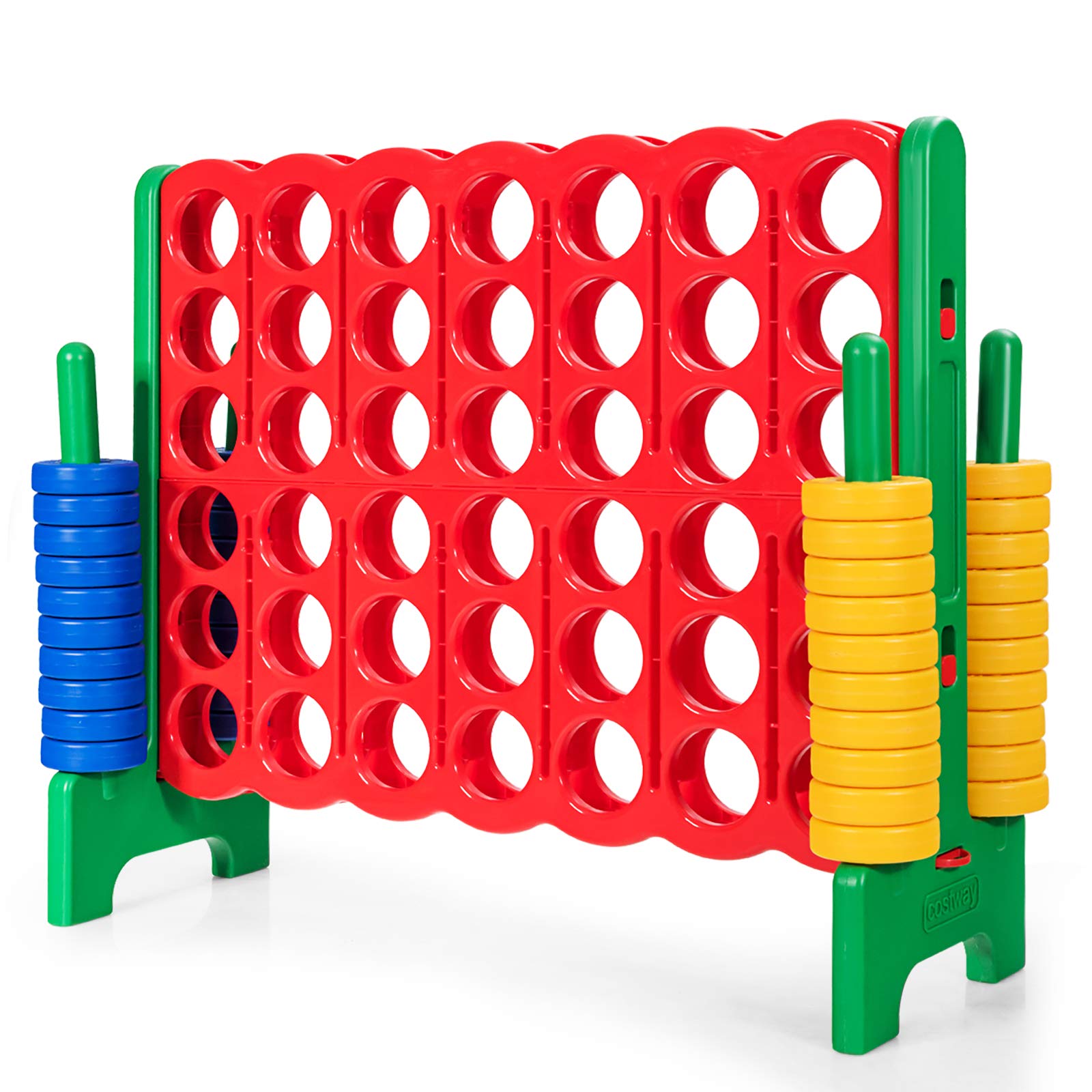 ARLIME Giant 4 in a Row Connect Game, 47'' Jumbo 4-to-Score Toy Set W/Quick-Release Lever, Build-in Ring, Jumbo Sized for Kids & Adults, Oversized Floor Activity for Indoor & Outdoor Play