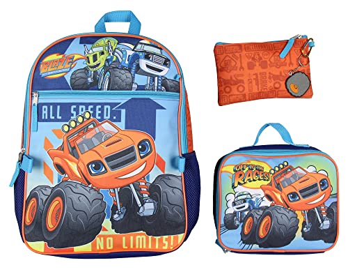 Blaze and the Monster Machines Backpack Set Lunch Box Pencil Case Key Chain Metal Carabiner