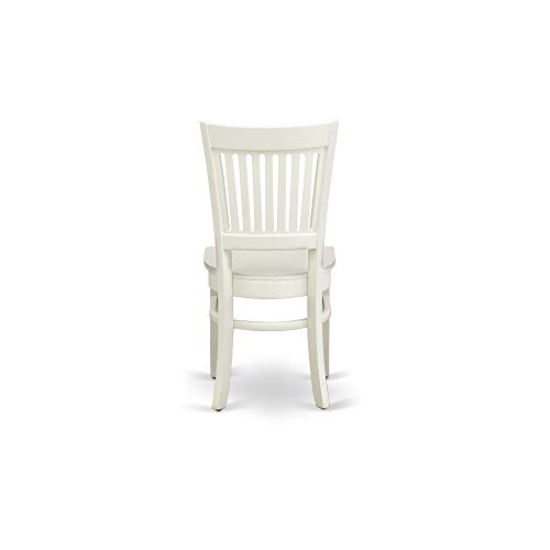 East West Furniture NDVA5-LWH-W Norden 5 Piece Dining Set for 4 Includes a Rectangle Kitchen Table with Dropleaf and 4 Dinette Chairs, 30x48 Inch, Linen White