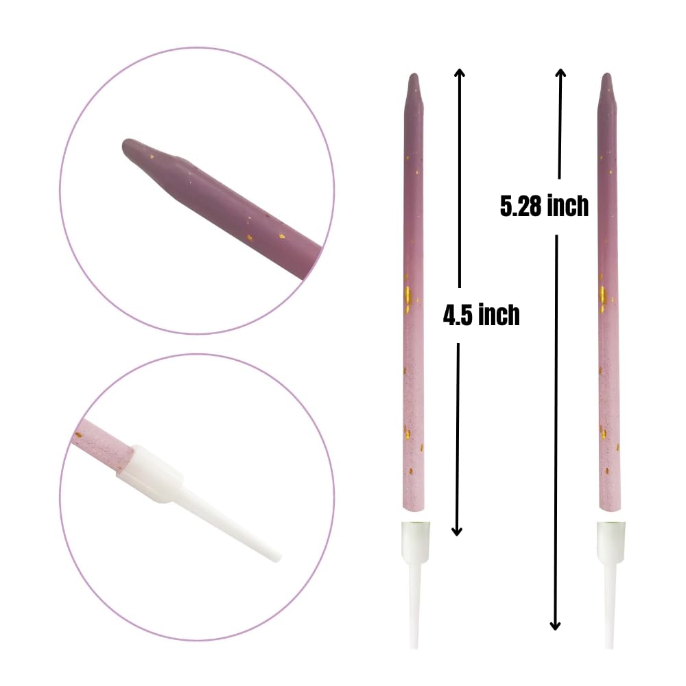 Cwise 30-Count Long Thin Cake Candles - Sprinkled Gold Birthday Candles - Birthday Candles for Cakes - Birthday, Celebration, Wedding - Cake Decorations (Green - Sprinkled Gold)