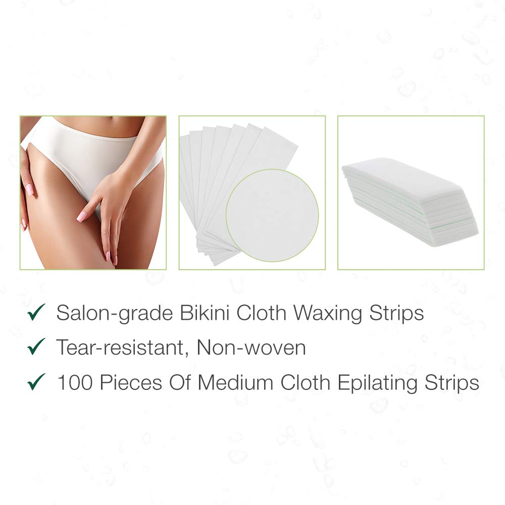 Clean + Easy Cloth Strips, Medium Non-Woven, Wax Remover Cloths, 100-ct, 1-pack