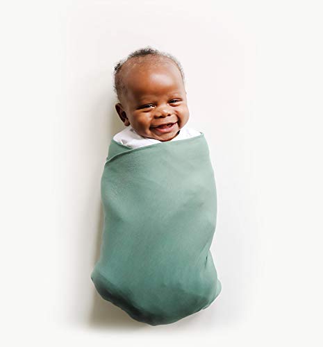 snuggle me Swaddle | Organic Cotton Swaddle Blanket, Soft Stretch, 47 x 47 inches (Moss)