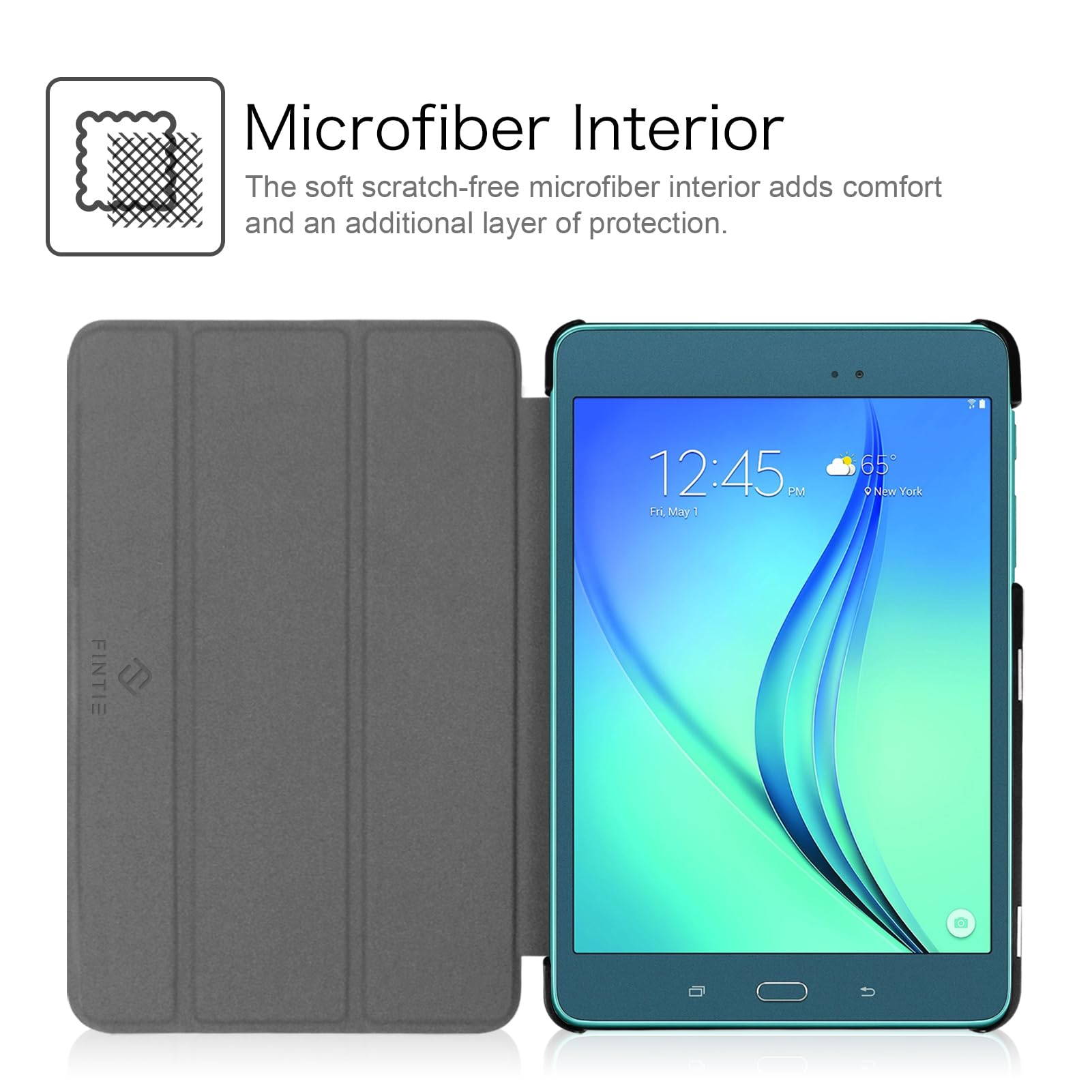 Fintie Slim Shell Case for Samsung Galaxy Tab A 8.0 (Previous Model 2015) - Super Slim Lightweight Standing Cover with Auto Sleep/Wake for Tab A 8.0 SM-T350/T355/P350/P355 2015, Black