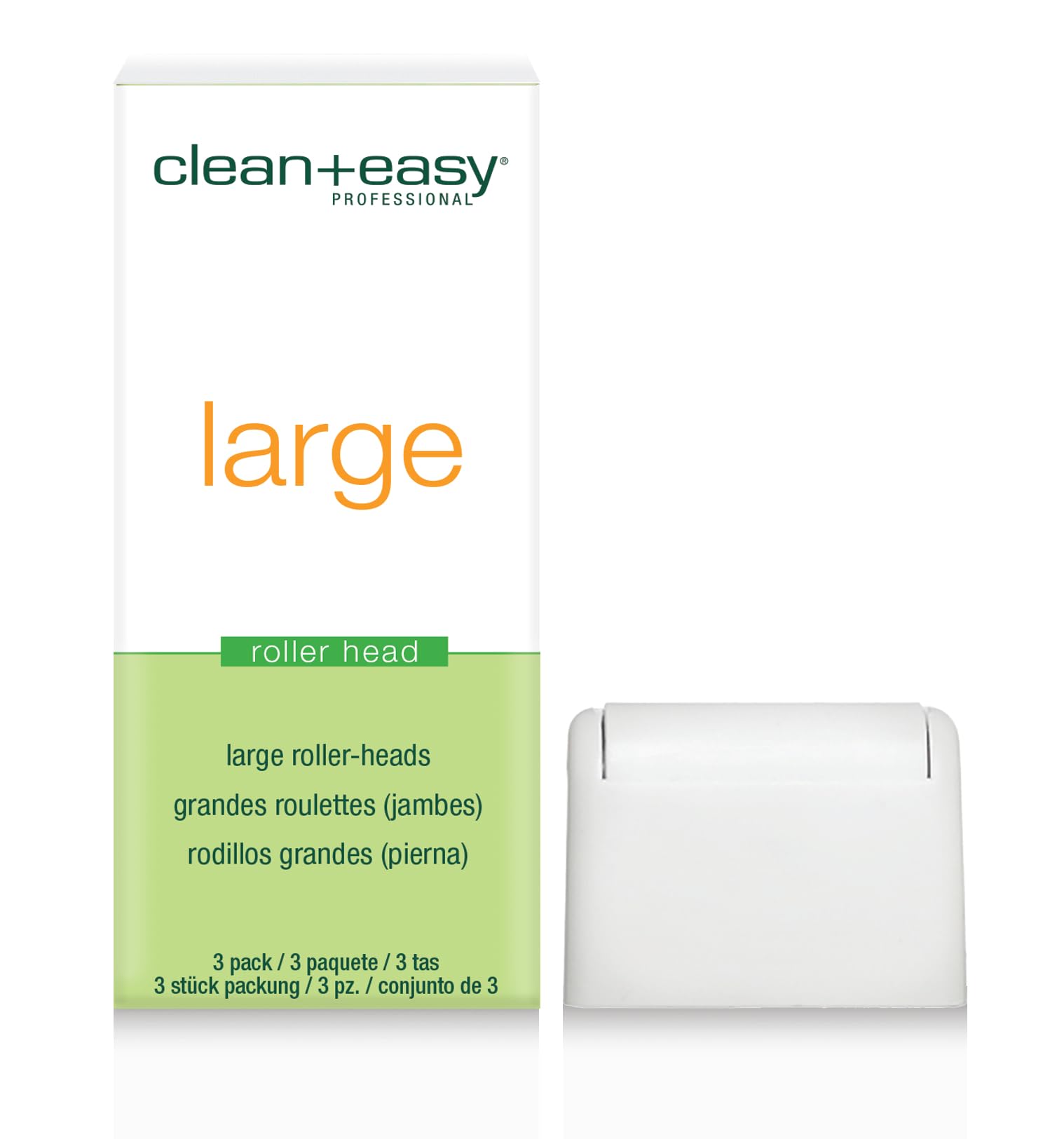 Clean + Easy Large Roller Heads for Roll-On Wax Refill, Disposable and Easy to Attach, for Easy Wax Application on Legs and Body, At-home, Self and DIY Waxing, Travel-size, 3 Roller Heads - 1 Pack