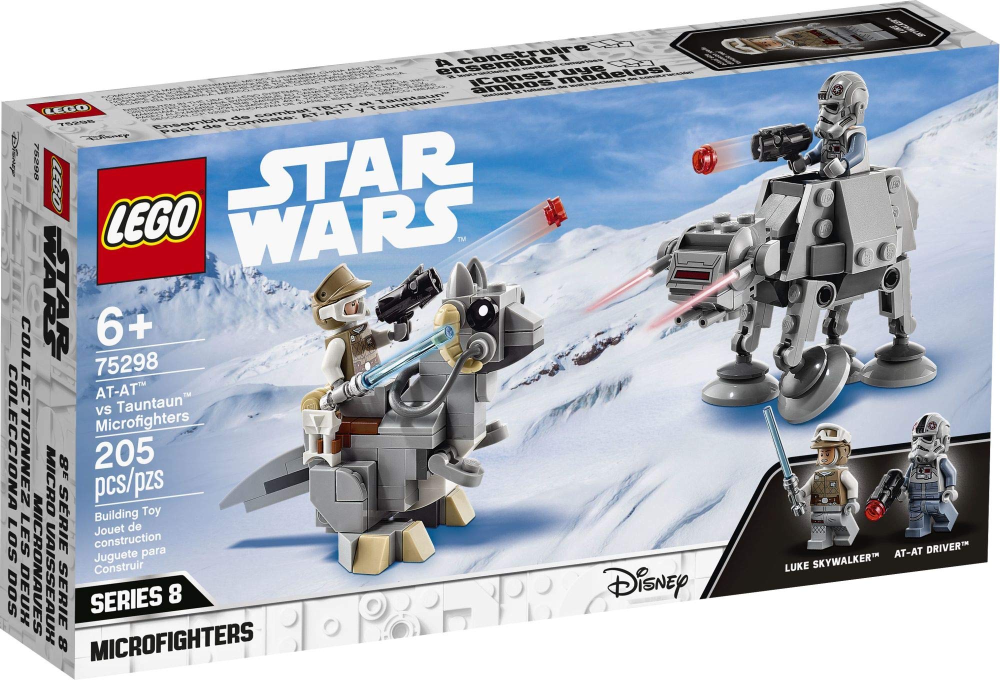 LEGO Star Wars at-at vs. Tauntaun Microfighters 75298 Building Kit; Awesome Buildable Toy Playset for Kids Featuring Luke Skywalker and at-at Driver Minifigures, New 2021 (205 Pieces), Multicolor