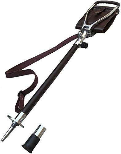 Adjustable Antique Brown Shooting Stick | Very Durable Big Size Leather Seat Folding Chairs | Polo Fishing Golf Seat Stick | Lightweight Hiking Walking Sticks