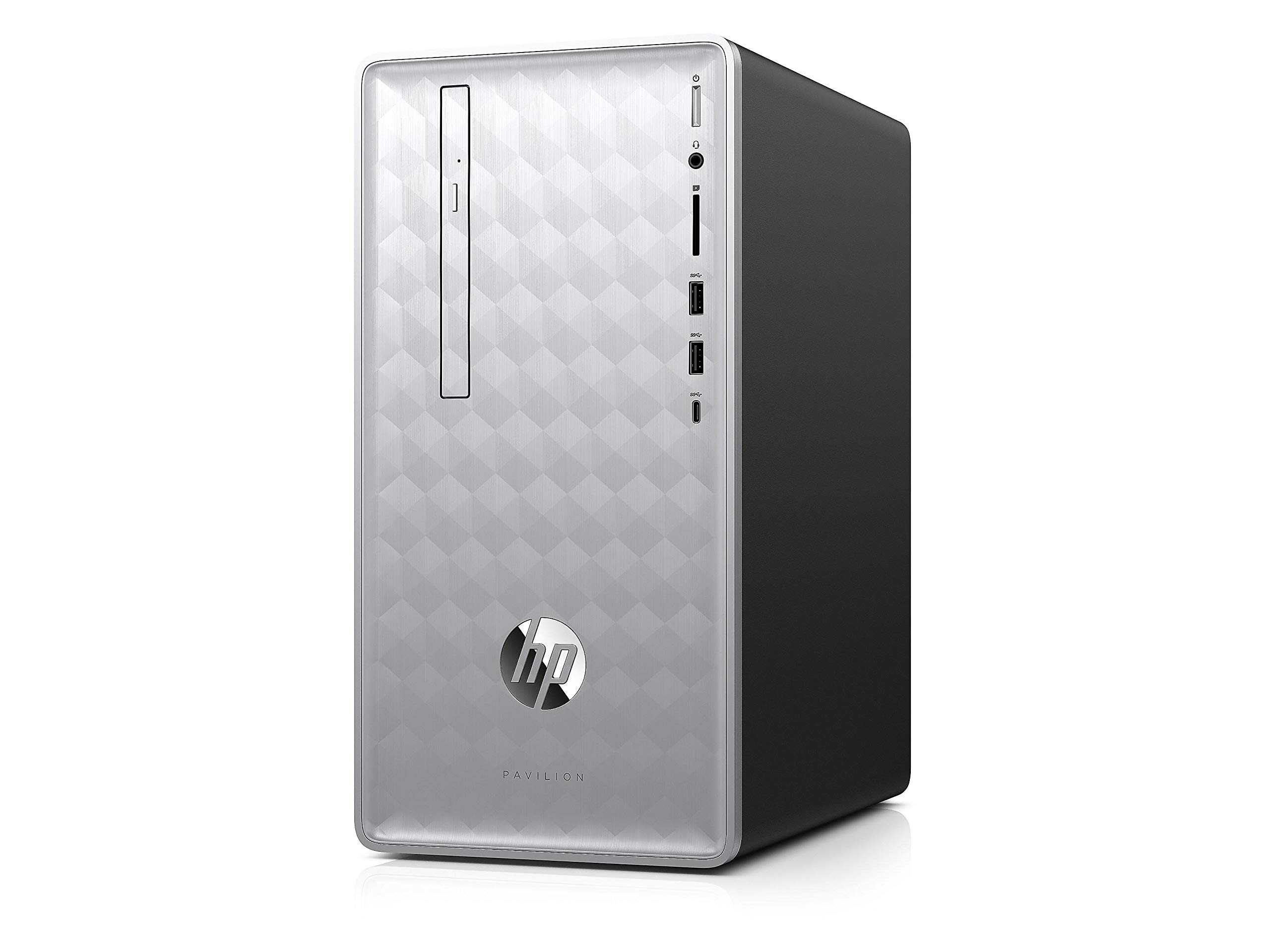 HP Pavilion Desktop Computer, Intel Core i7-8700, 12GB RAM, 1TB Hard Drive, Windows 10 (590-p0070, Silver)