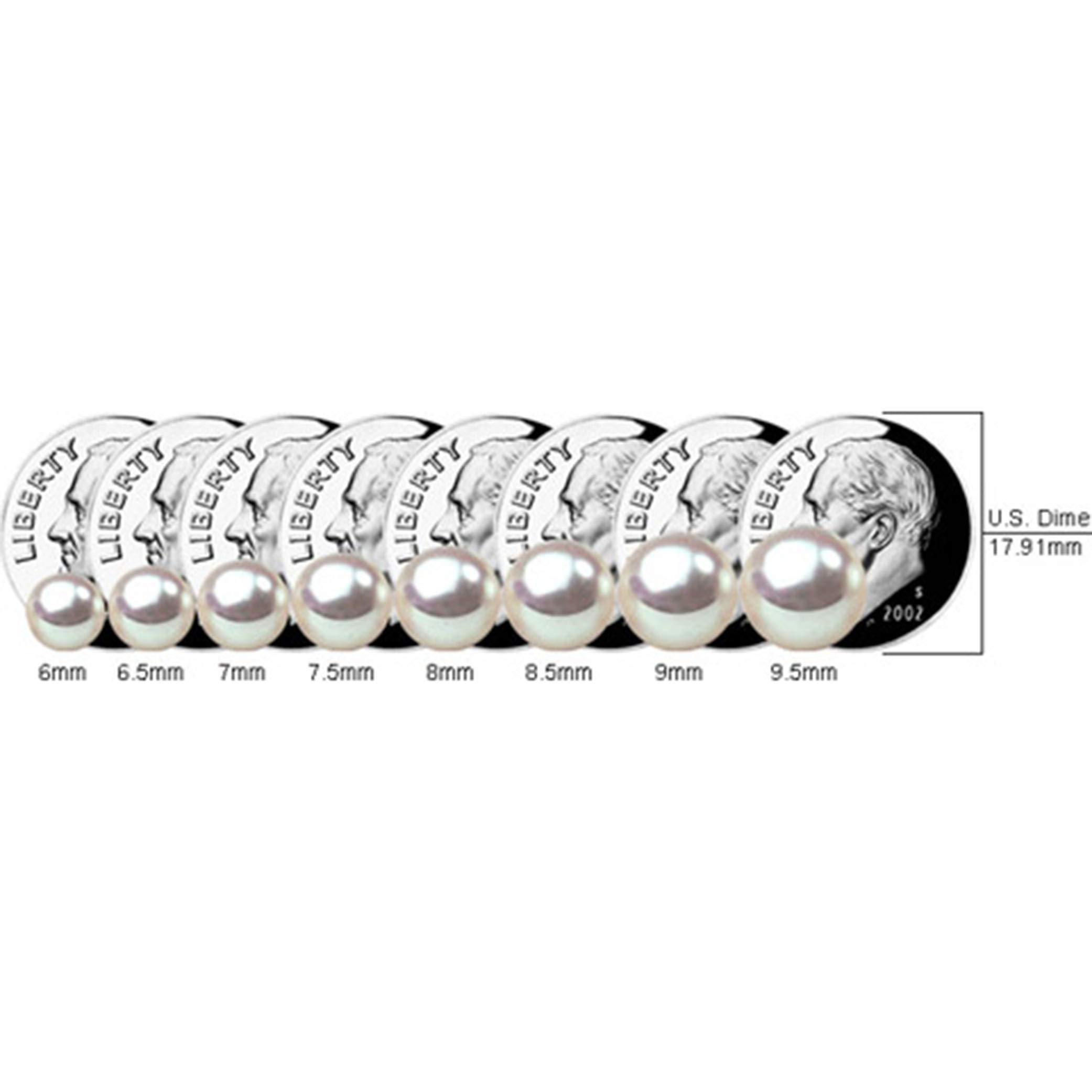 Akoya Cultured Pearl Earrings for Women with 14K Rose Gold Fleur De Lis Leverbacks in AAA Hanadama Quality (8.5-9.0mm)