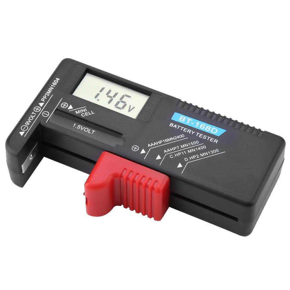 AA/AAA/C/D/9V/1.5V Battery Tester,BT-168D Button Cell Universal Digital LCD Battery Voltage Tester to Test All Different Kinds of Batteries to Test The Capacity of Battery