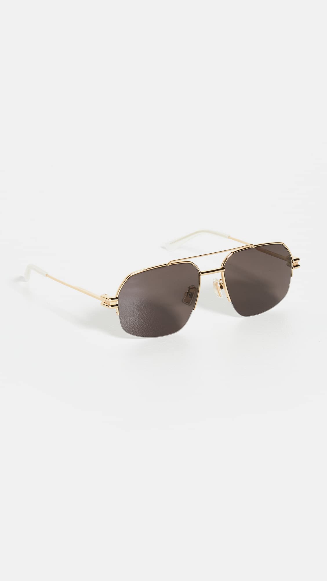 Bottega Veneta Women's Pilot Sunglasses, Gold-Gold-Grey, One Size