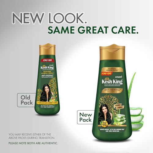 KESH KING Anti Hairfall Shampoo | with Ayurvedic Herbs & Aloe Vera | Provides Healthy Nourished Scalp | for Shiny Smooth Hair | 11.49 Fl Oz/340ml