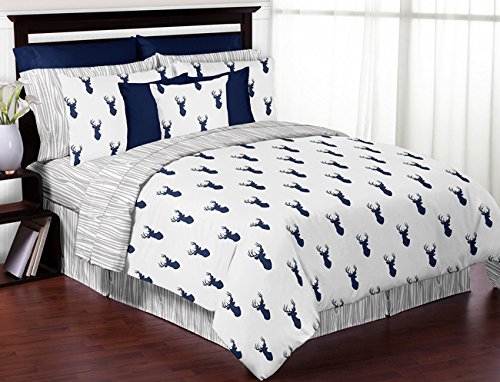Sweet Jojo Designs Navy and White Woodland Deer Boys Baby Childrens Lamp Shade