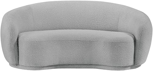 Meridian Furniture 693Grey-L Hyde Collection Modern | Contemporary Boucle Fabric Upholstered Loveseat, Grey, 64" W x 38" D x 27.5" H
