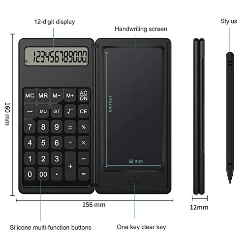 Calculators,JEOEUS,Doodle Pad Calculators,Kids Calculator,Calculator with Writing Tablet,Calculator Desktop,6 LCD Writing TabletCalculator12 Digit Display, Electronic Board Drawing/Memo Pads