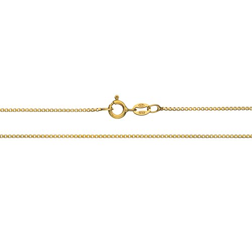 Bling For Your Buck Womens 18K Yellow Gold Plated Sliver 0.8mm Thin Italian Box Chain Necklace, 20"