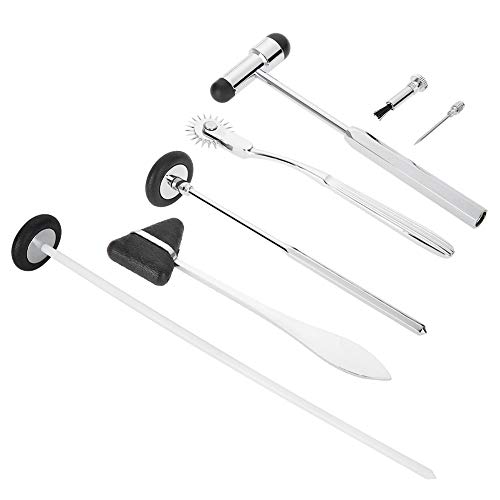 Akozon Neurological Hammer, Medical Muscle Reflex Diagnostic Percussion Health Care Percussor Kit 5 Piece Set with Pointed Round Triangle T-Shaped Head for Nurses