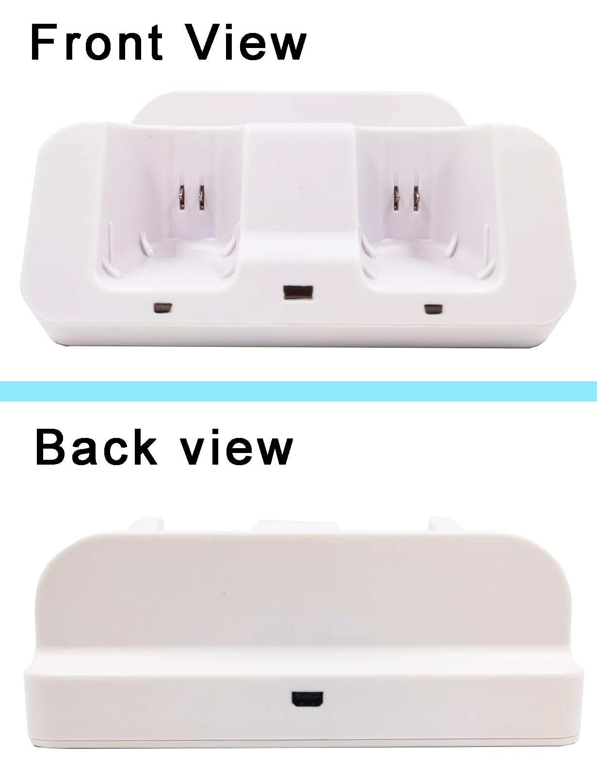 Charging Station for Wii U Gamepad and Remote Controller - Rechargeable Battery Power with USB Cord, Dock Stand and Replaceable 2800mAh Packs - Compatible with Motion in Nintendo WiiU（White）