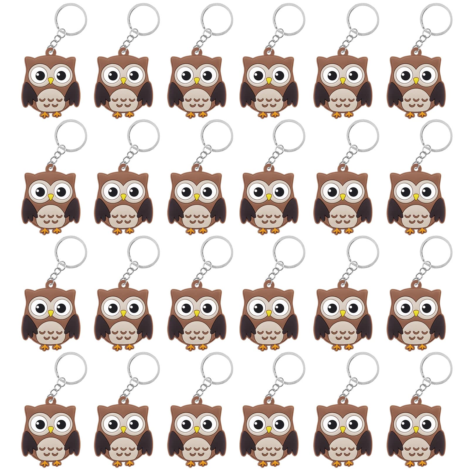 CiciBear 24 Pack Owl Keychains Party Decoration for Guests, Forest Themed Party, Owl Party,Jungle Safari Wild Woodland Baby Shower, School Party, Kids Birthday