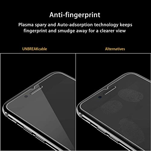 UNBREAKcable Screen Protector for iPhone 8 Plus / 7 Plus - Double Defense Series Shatterproof Tempered Glass [9H Hardness] [Easy Installation Frame] [99.99% HD Clear] for iPhone 5.5 inch - 2 Pack