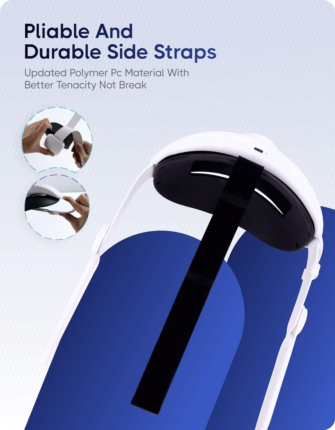 Adjustable Head Strap with 7000mAh Battery Pack Compatible with Oculus Quest 2, Replacement Elite Strap for Meta/Quest 2, Comfort in VR Quest 2 Accessories for Kids and Adult