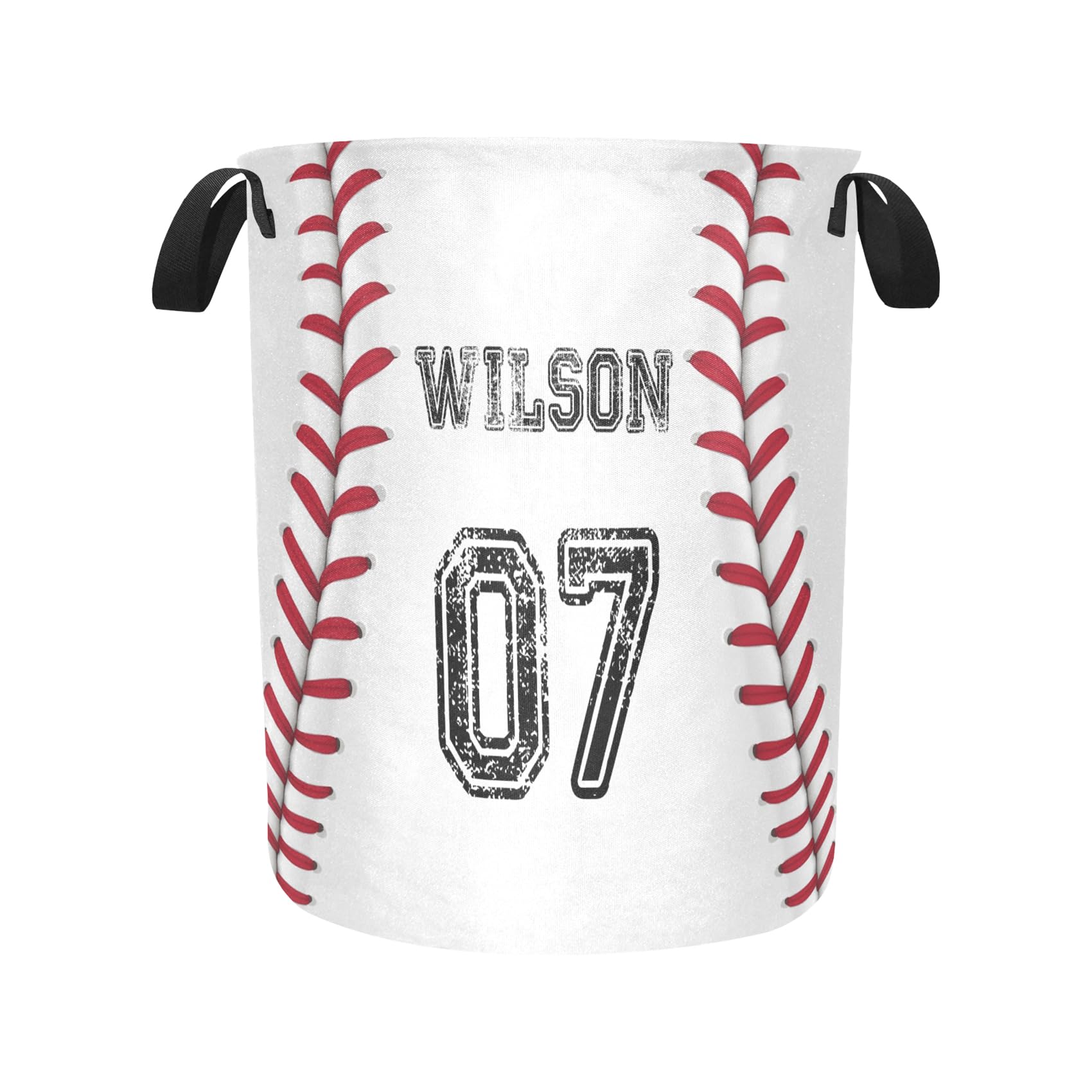 AuduE Personalized Baseball Laundry Hampers Custom Laundry Basket Customized Dirty Clothes Hamper with Name/Number Nursery Hamper for Boys Kids Baby Clothes Hamper
