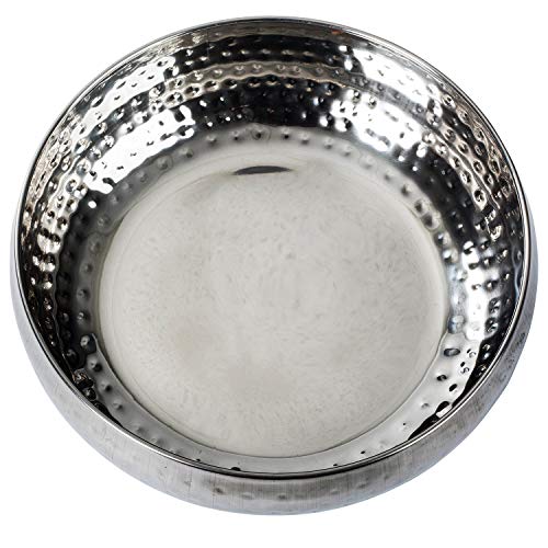Salad Bowl and Serving Utensils - Hammered Detailing - Stainless Steel - Luxurious Serving Bowls By Colleta Home (12" Hammered Salad Bowl)