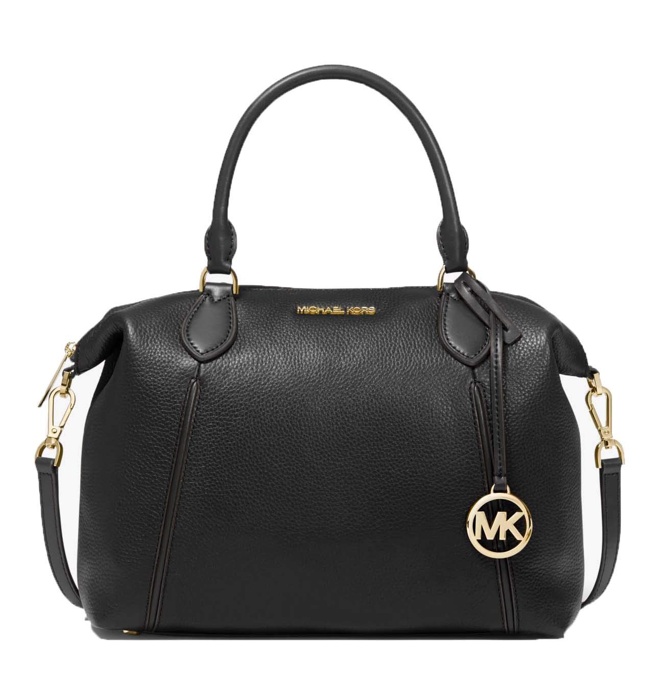 Michael Michael Kors Lenox Large Pebbled Leather Shoulder Bag - Black