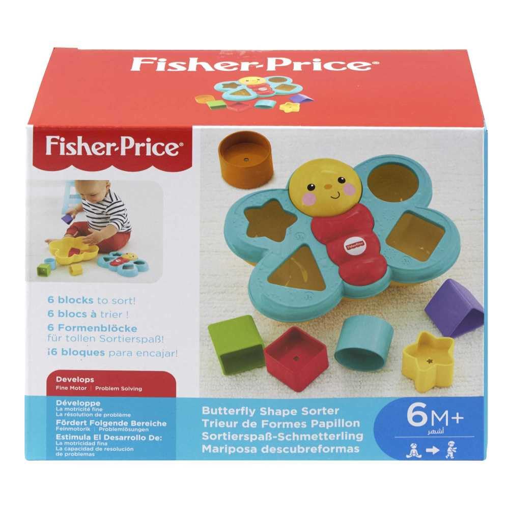 Fisher-Price Butterfly Shape Sorter, baby blocks activity toy for ages 6 months and older