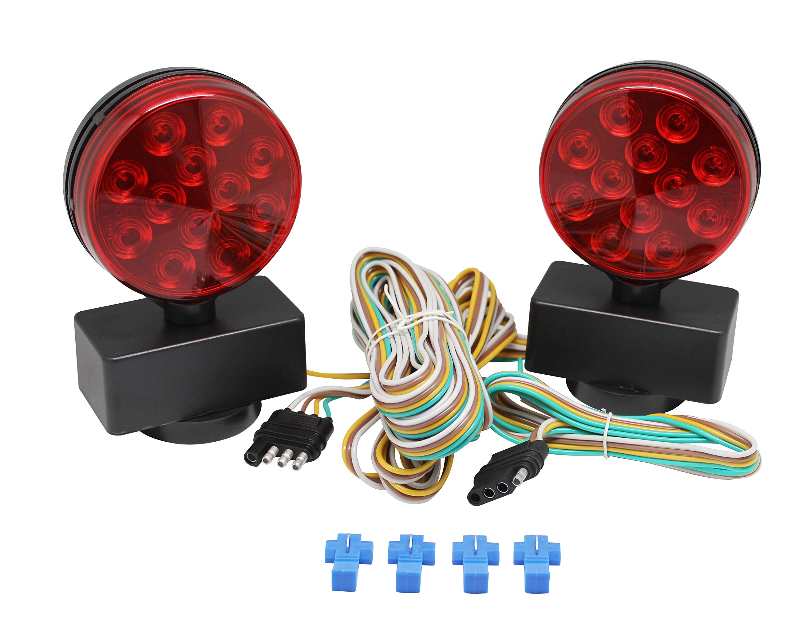 MAXXHAUL 50015 12V Magnetic LED Towing Lights With Magnetic Base - DOT Compliant, 1 Pack