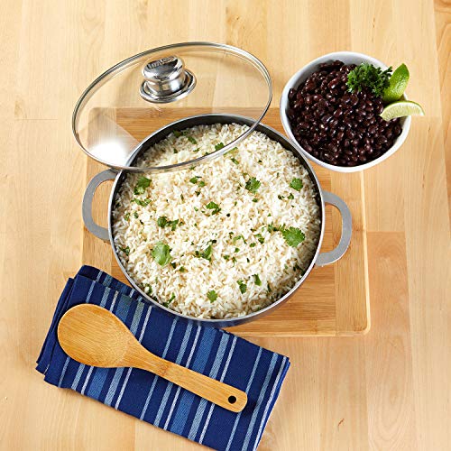 IMUSA USA Nonstick Dutch Oven with Glass Lid 3.2-Quart, Bronzed